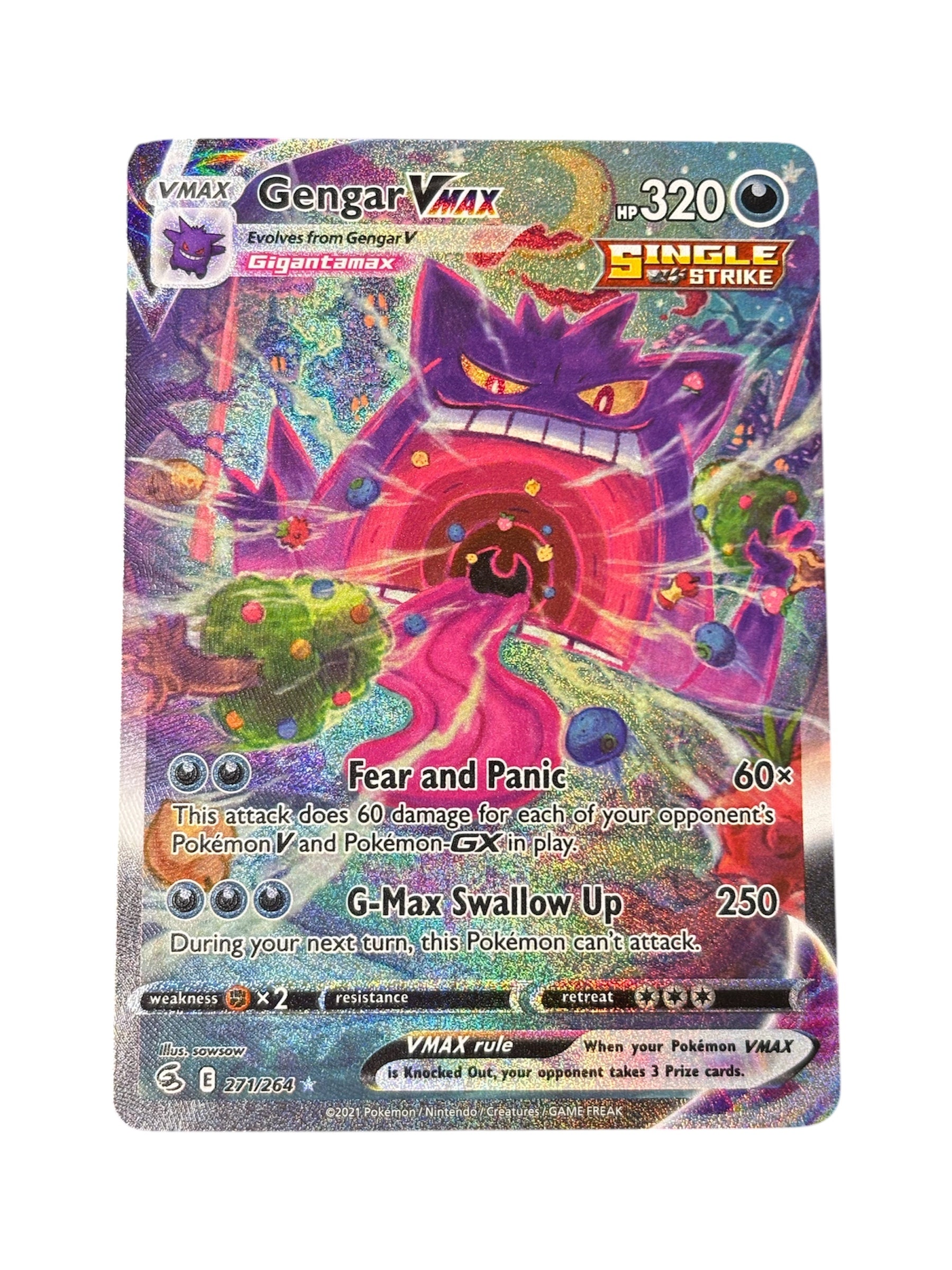 Gengar VMAX (Alternate Art Secret) 271/264 Fusion Strike NM – OV Games LLC